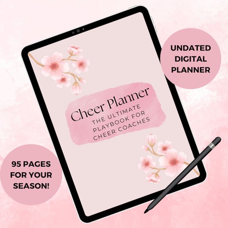 Pink Digital Goodnotes Cheer Coach Planner With Coaching Templates ...