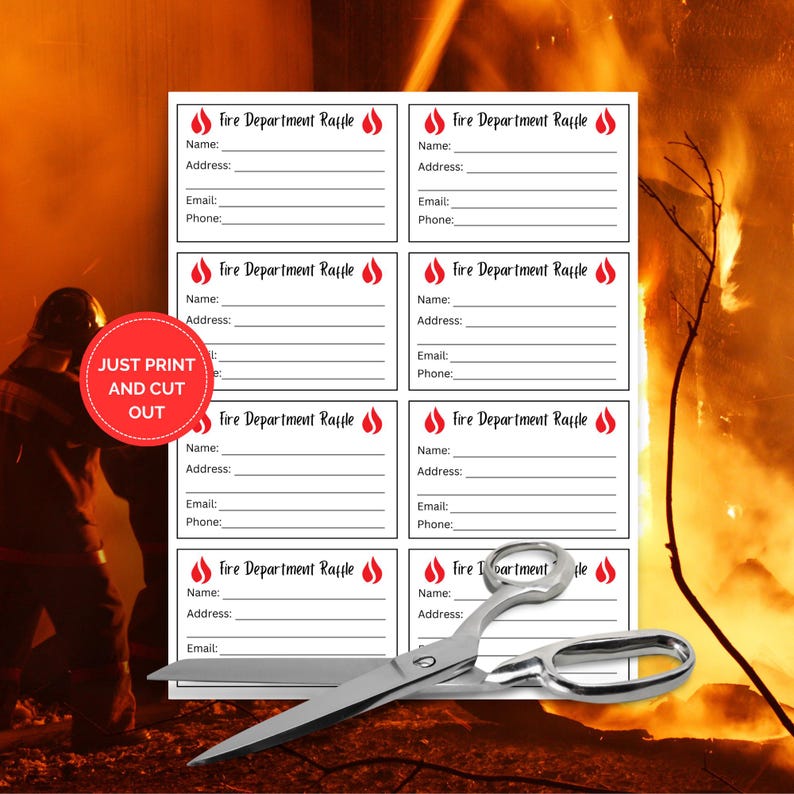Editable Fire Department Raffle Ticket Template, Fundraising Event ...