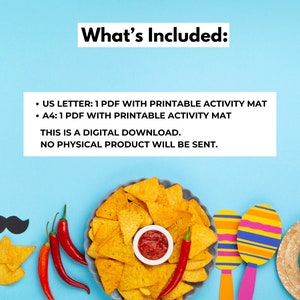 Printable Cinco De Mayo Activity Paper Placemat- Fiesta Party Games Fun ...