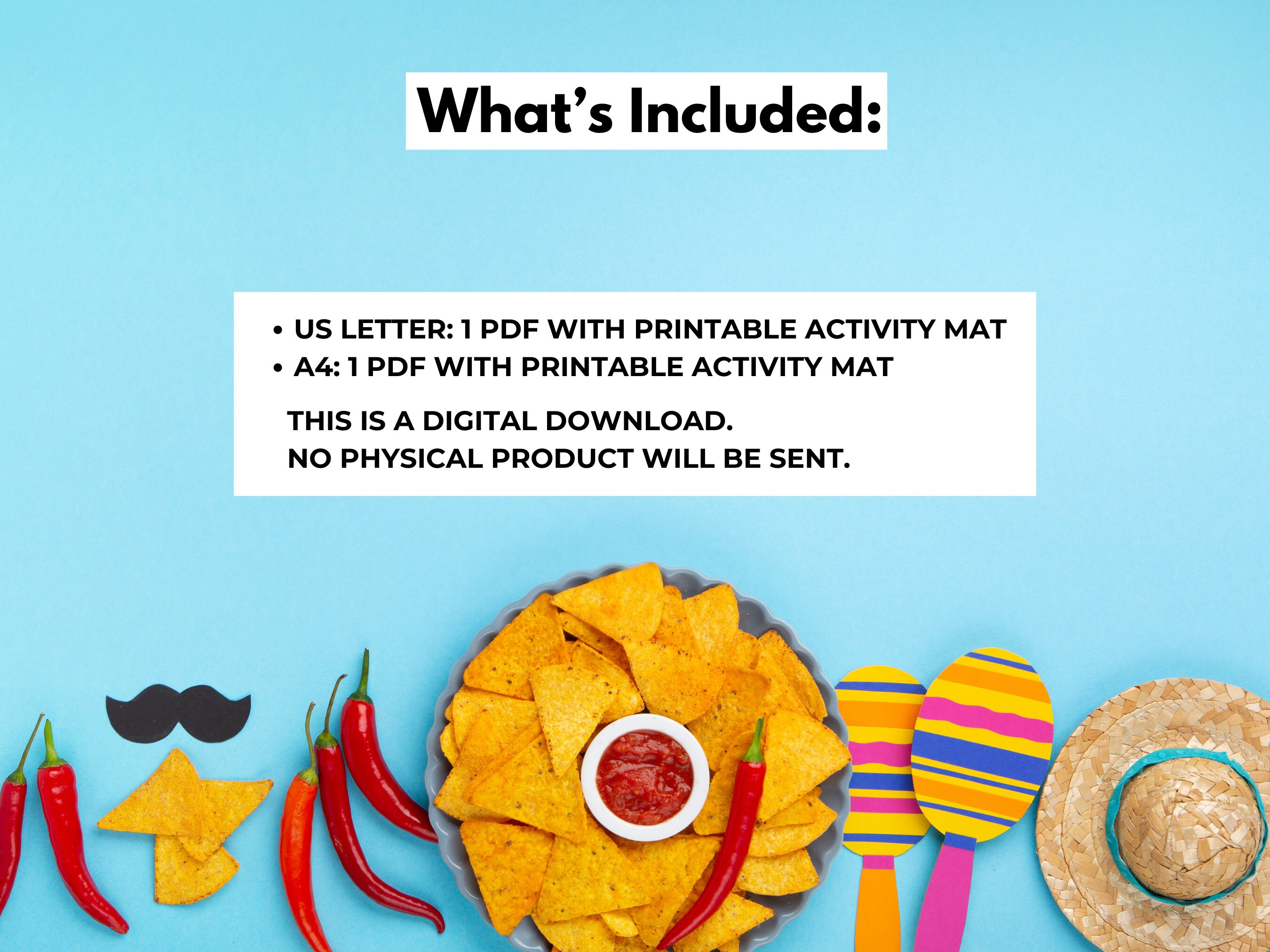 Printable Cinco De Mayo Activity Paper Placemat- Fiesta Party Games Fun ...