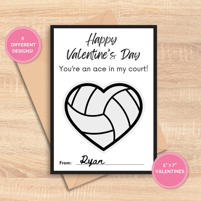 Volleyball Valentine - Etsy