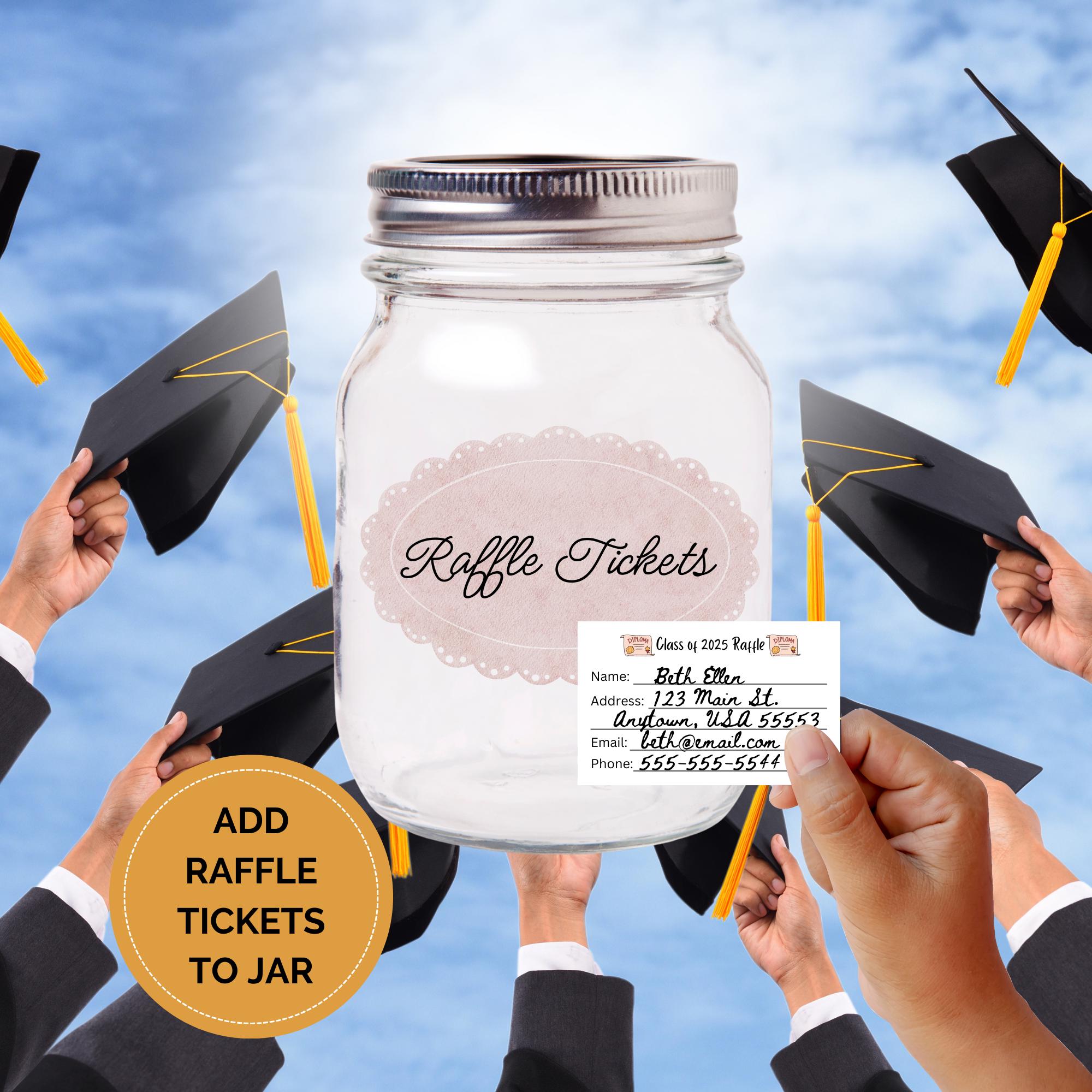 Editable Graduation Fundraiser Raffle Ticket Template, High School or ...