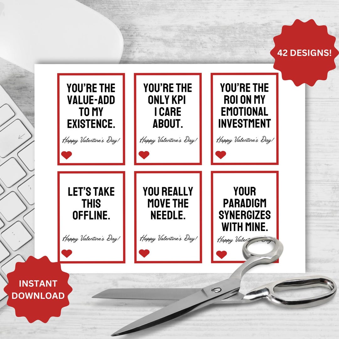 Printable Funny Coworker Valentines for Your Work Bestie, Corporate ...
