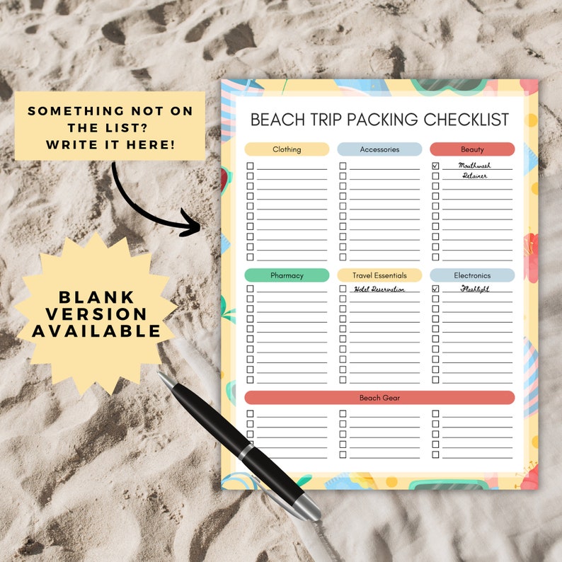 Printable Family Beach Vacation Packing Checklist for All Your Travel ...