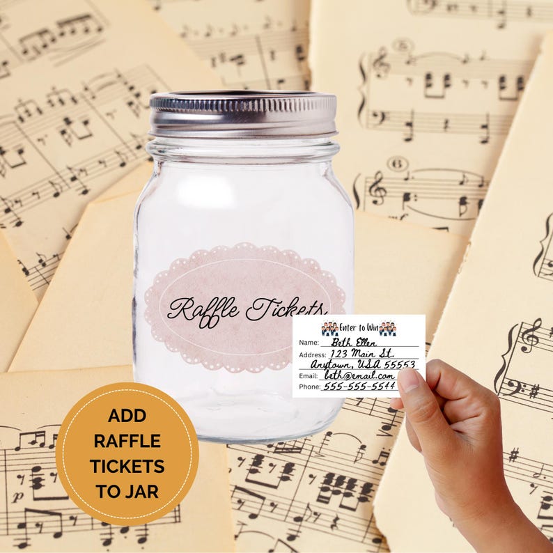 Editable Choir Raffle Ticket Template, Church or Show Choir Fundraising ...