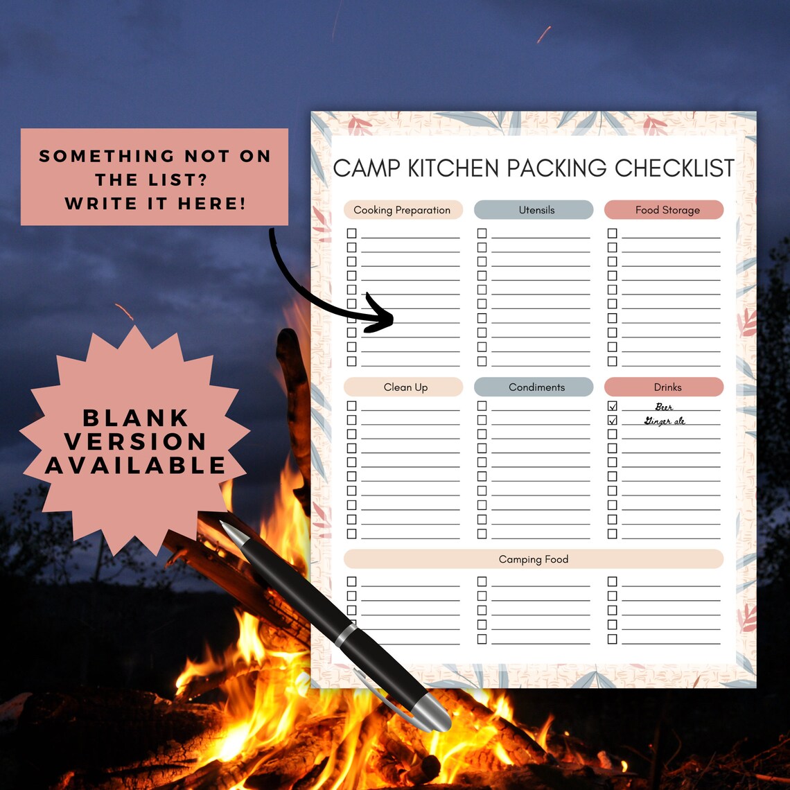 Printable Camping Essentials Checklist Minimalist, Camping Packing ...