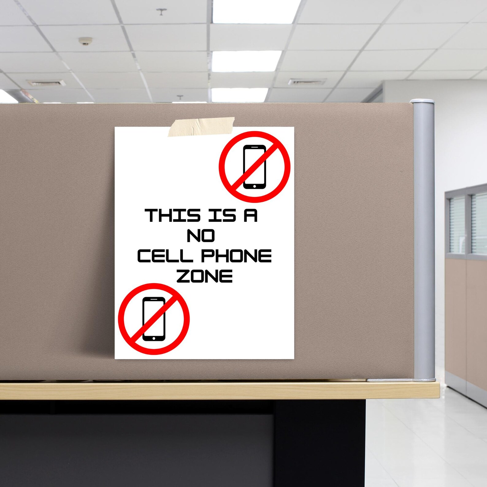 Printable No Cell Phone Zone Sign for Businesses, Classrooms, Churches ...