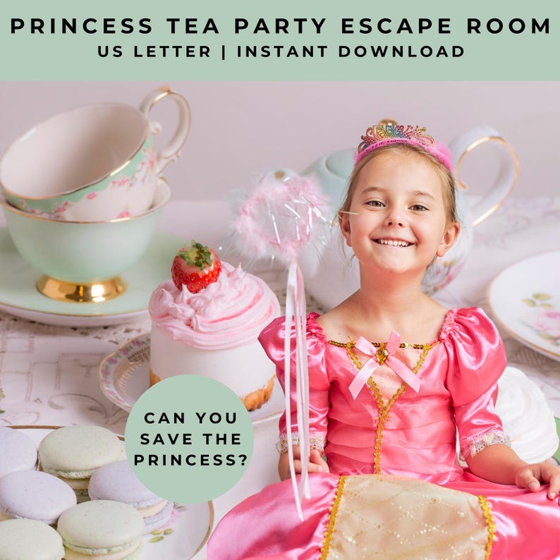 Printable Escape Room Princess Tea Party Games for Kids Birthday ...