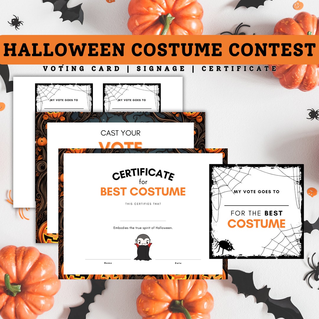 Printable Halloween Costume Contest Package With Halloween Costume ...