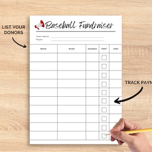 Printable Baseball Bat Fundraiser Bundle for Baseball Moms and Baseball ...