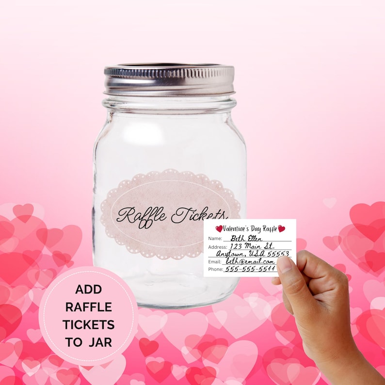 Editable Valentines Day Raffle Ticket Template, Fundraising Event ...