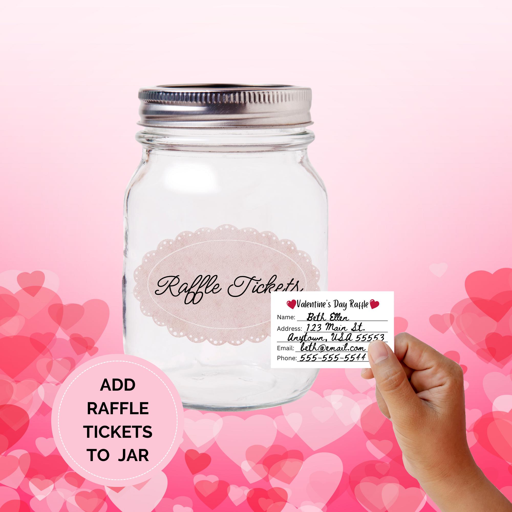 Editable Valentines Day Raffle Ticket Template, Fundraising Event ...