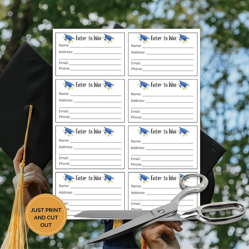 Editable Graduation Fundraiser Raffle Ticket Template, High School or ...