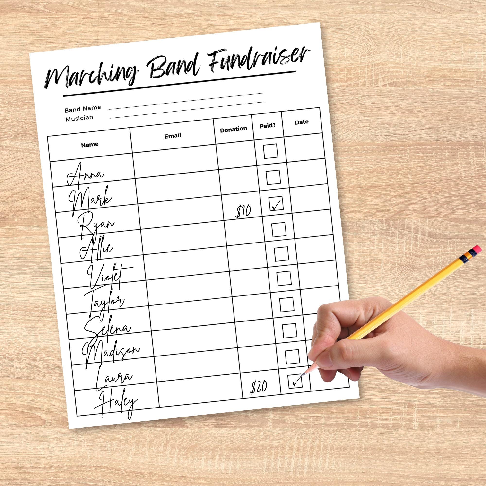 Printable Marching Band Fundraiser Bundle: Pick a Date Donation ...