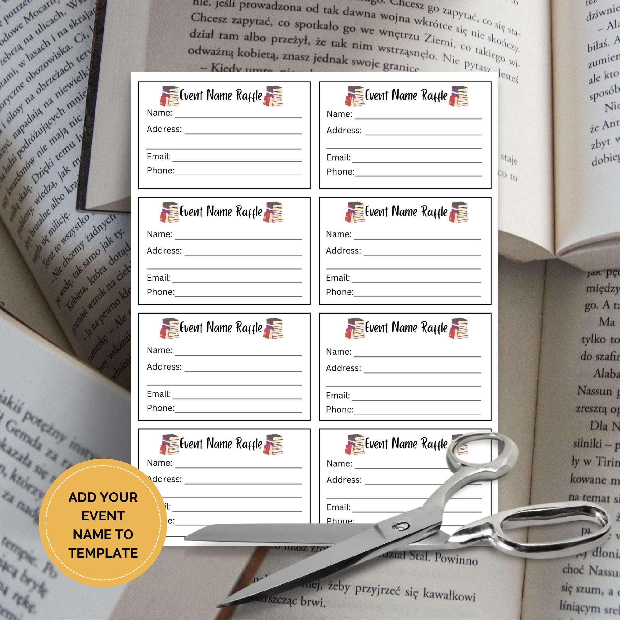 Editable Book Raffle Ticket Template, Spirit Week Fundraising Event ...