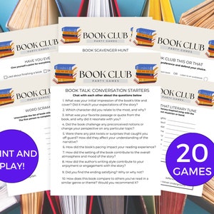 Ultimate Printable Book Club Games Bundle: Icebreakers, Puzzles ...