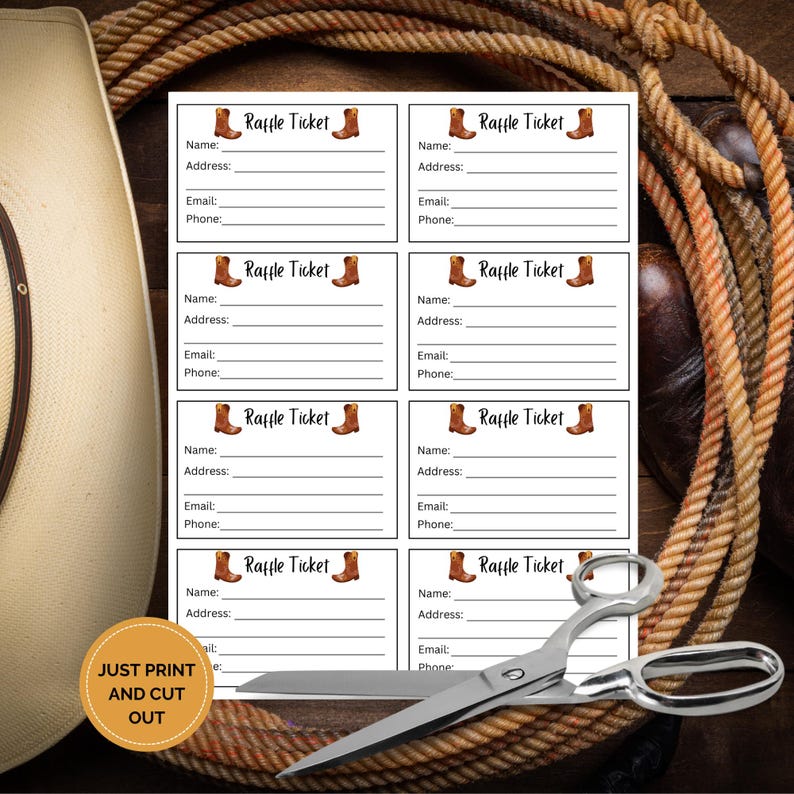 Editable Rodeo Fundraiser Raffle Ticket Template, Fundraising Event ...