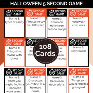 Printable Halloween 5 Second Game for Team Building Icebreakers and ...