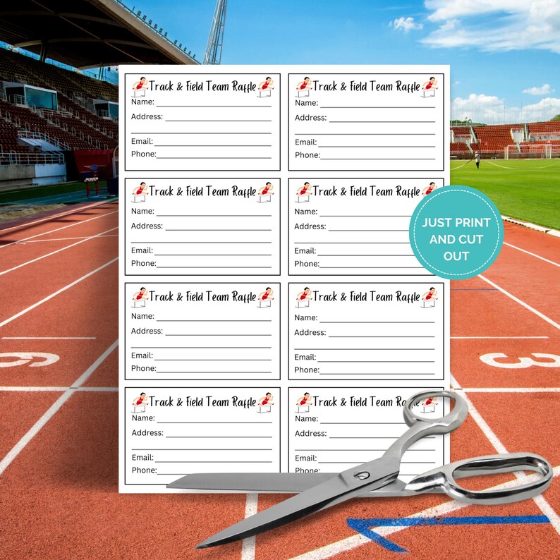 Editable Track and Field Raffle Ticket Template, Fundraising Event ...