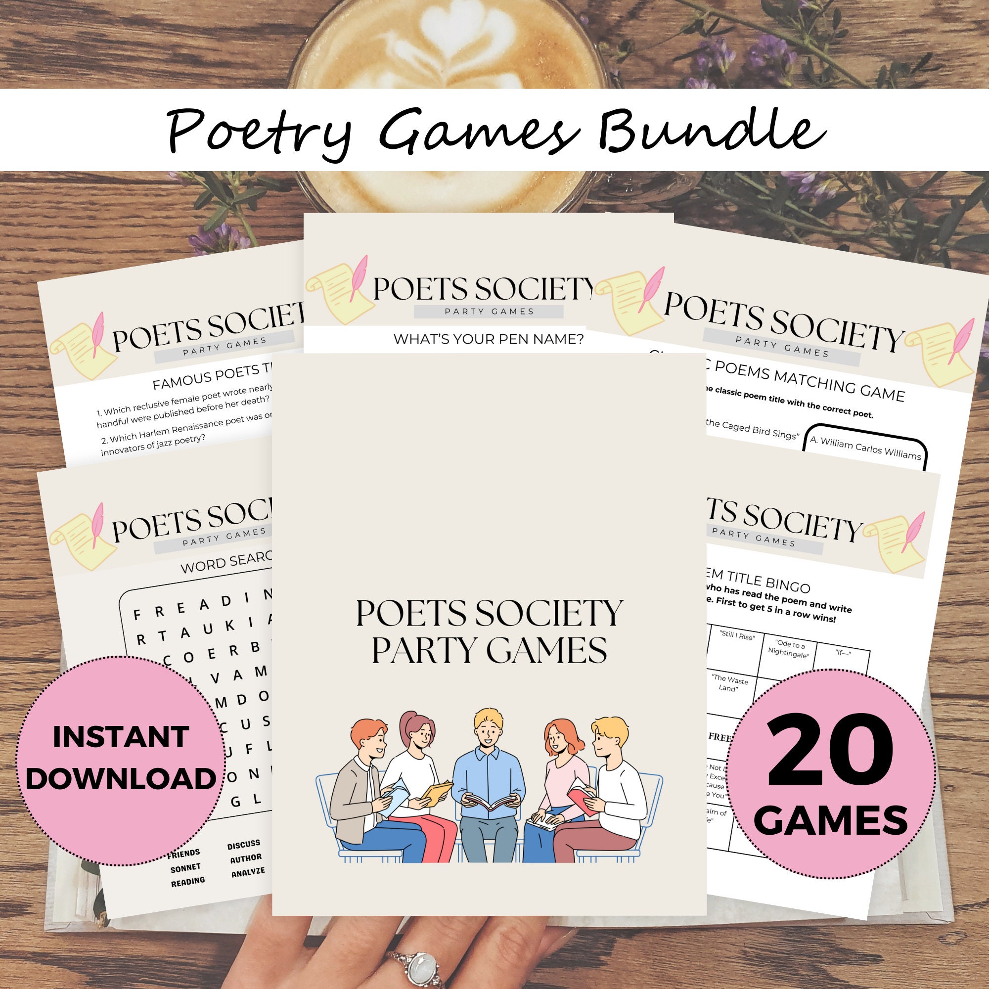 Ultimate Printable Poetry Games Bundle: Icebreakers, Puzzles, Questions ...