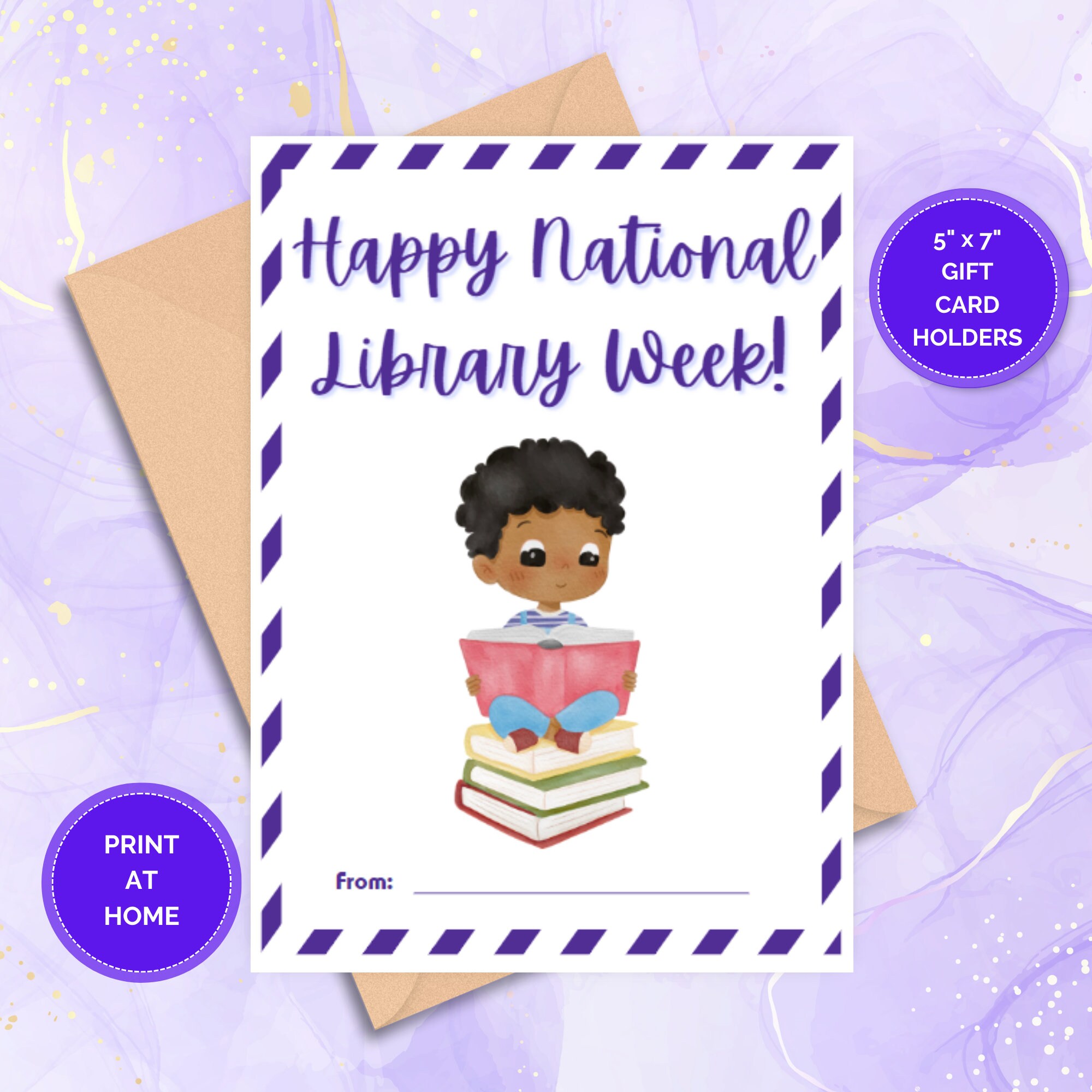Printable Librarian Appreciation Gift Card Holder, National Library ...