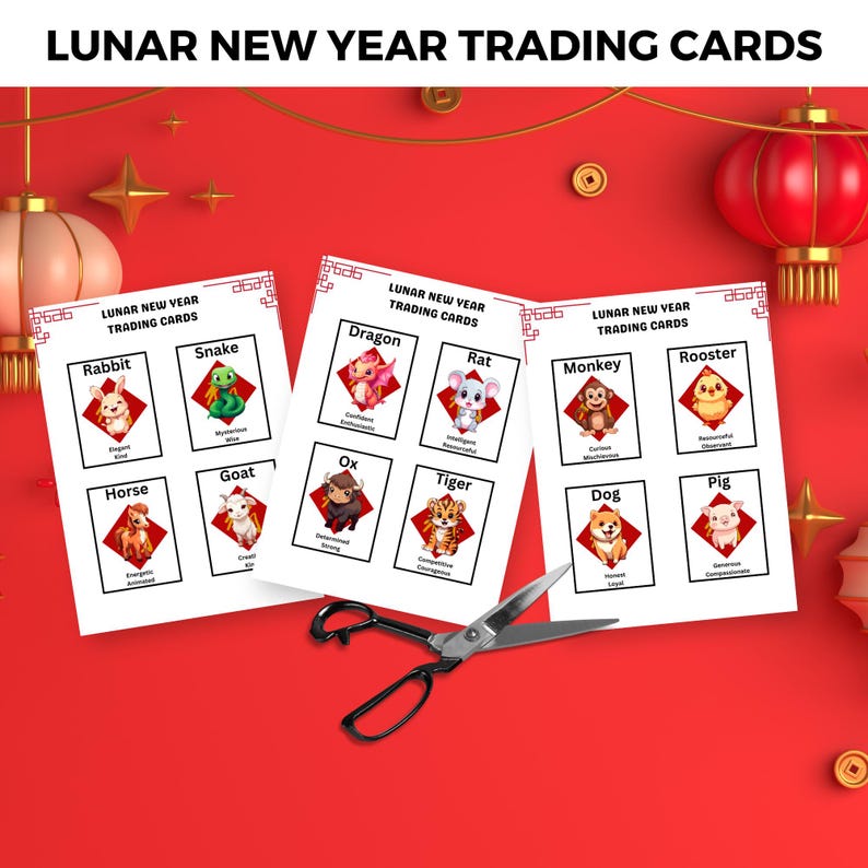 2025 Year of the Snake Printable Zodiac Trading Cards - Fun Kids Craft ...