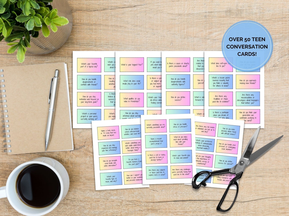 Printable Fun and Engaging Teen Communication Cards - Question Cards ...