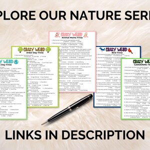 Printable Crazy Weird Gardening Trivia Game, Pub Trivia, Nature and ...