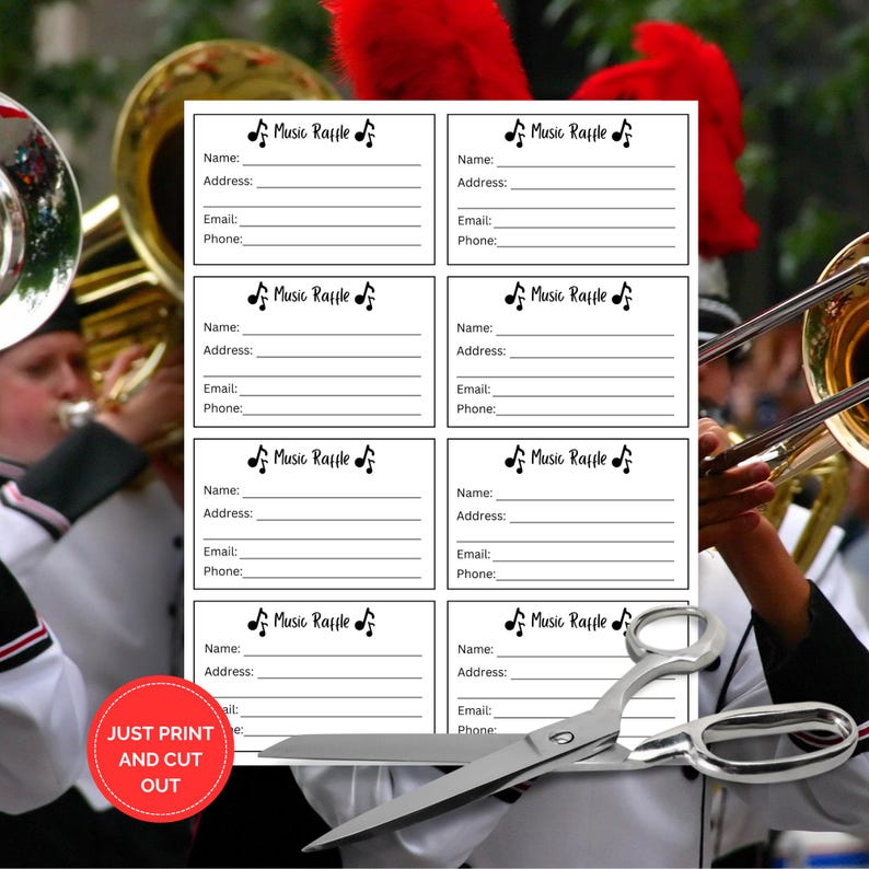 Editable Music Raffle Ticket Template, Concert Fundraising Event ...