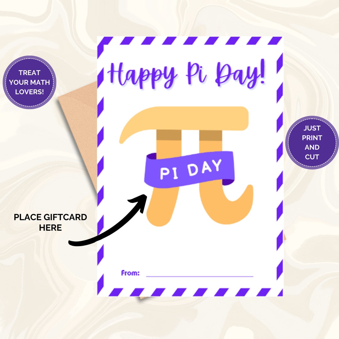 Printable Pi Day Gift Card Holder for Math Teacher Gifts, Math Geek ...