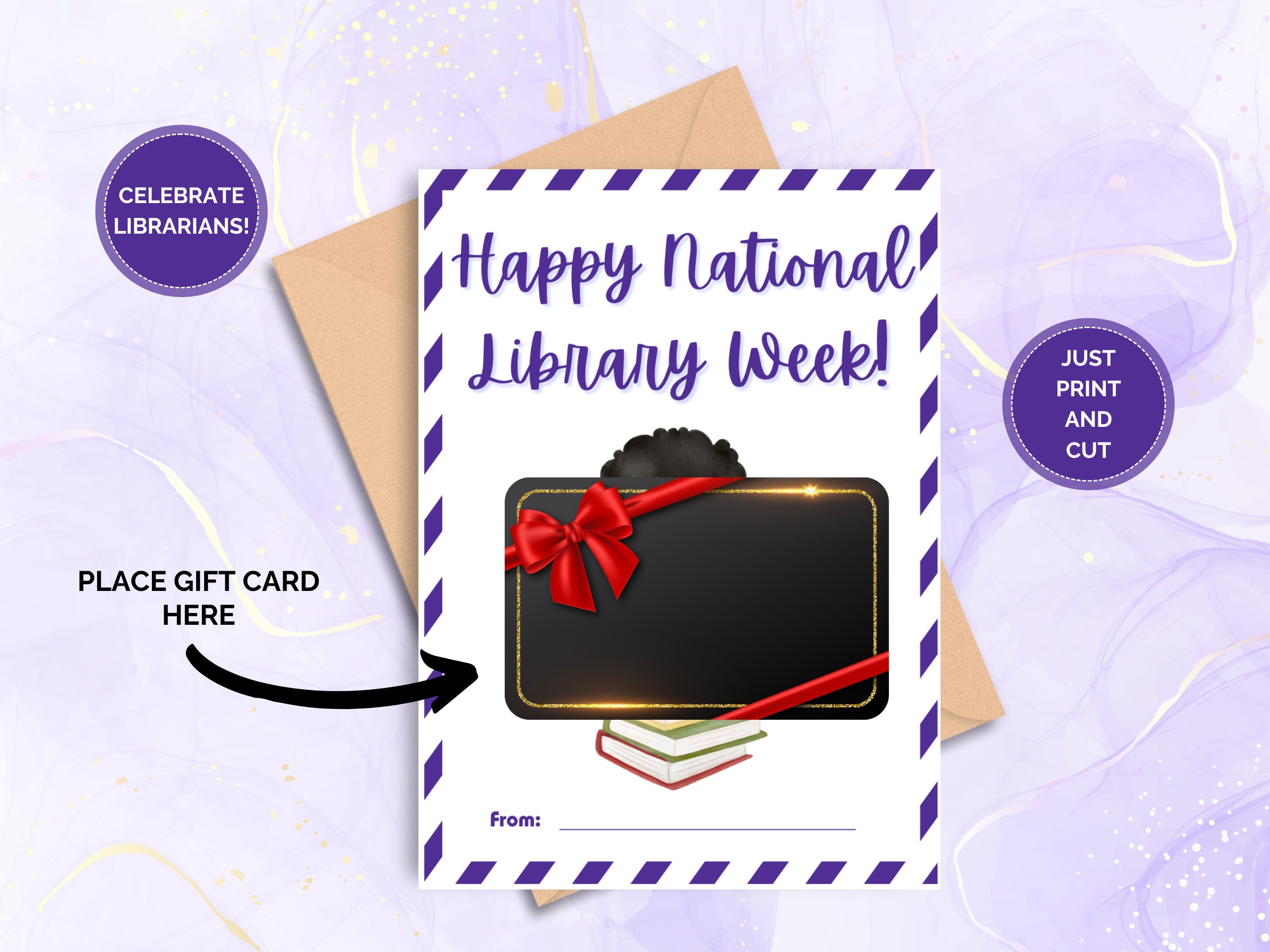 Printable Librarian Appreciation Gift Card Holder, National Library ...