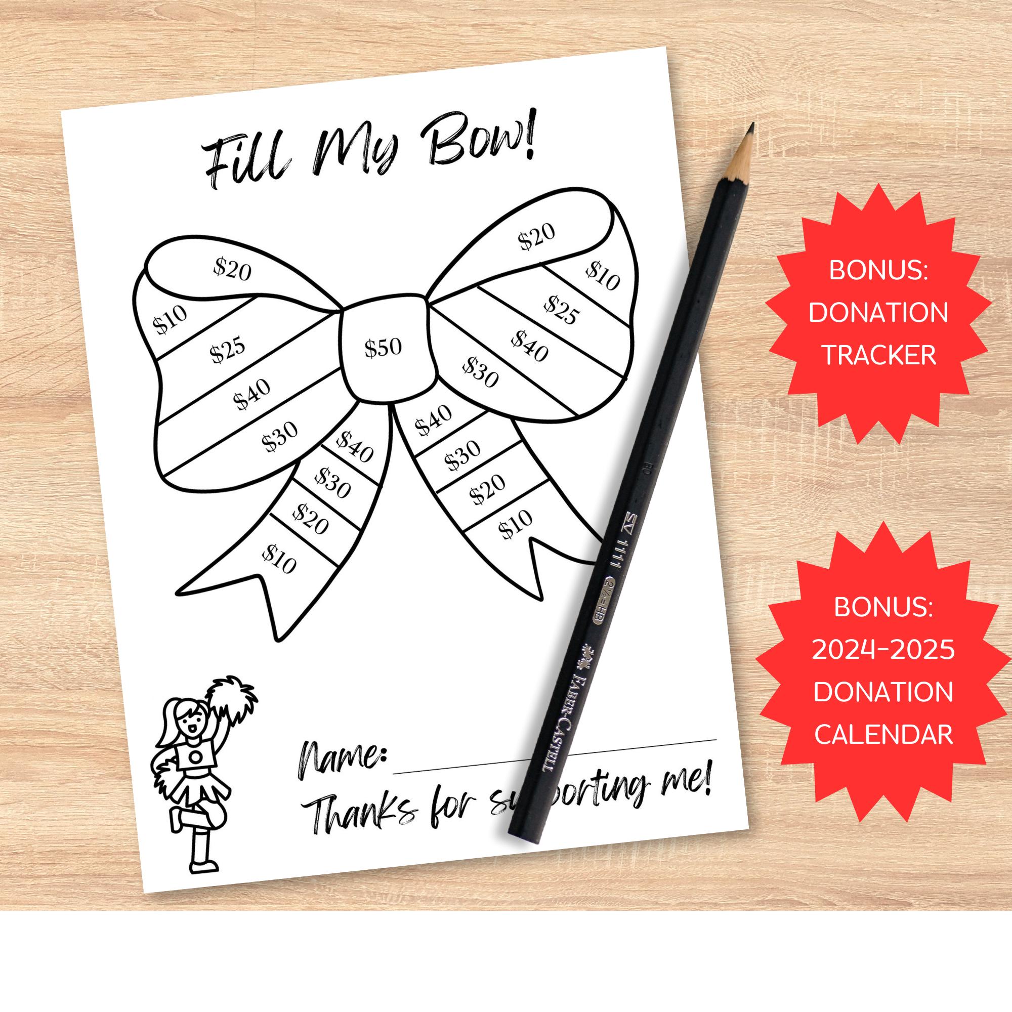 Printable Fill My Bow Fundraiser Bundle, Cheer Bow Fundraiser ...