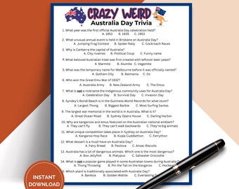 Printable Crazy Weird Australia Day Trivia Game, Pub Trivia, Icebreaker Games TRIV02 - Etsy