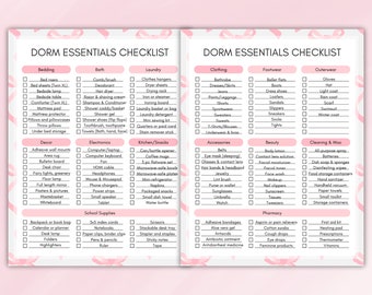 Printable Dorm Room Essentials Checklist A Sunflower Floral Aesthetic College Freshmen Shopping ...