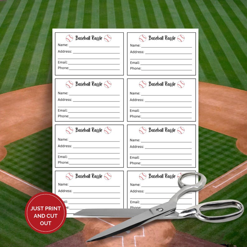 Editable Baseball Raffle Ticket Template, Fundraising Event for ...
