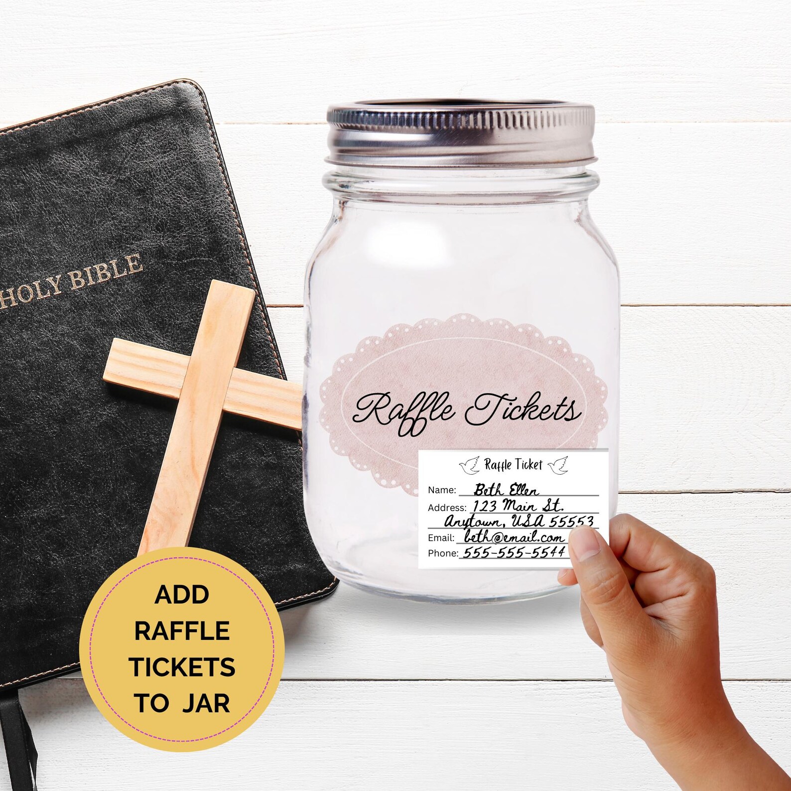 Printable Church Raffle Ticket Template, Fundraising Event Ideas ...