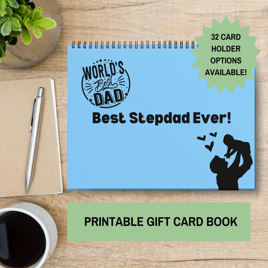 Printable Stepdad Fathers Day Gift Card Book, Gift for Stepdad, Step ...