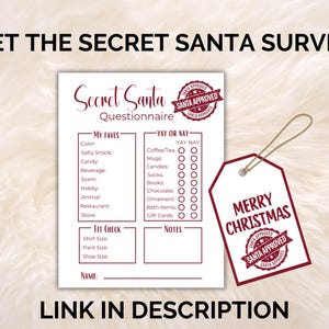 Printable Secret Santa Gift Tags for Secret Santa Gifts, Special ...