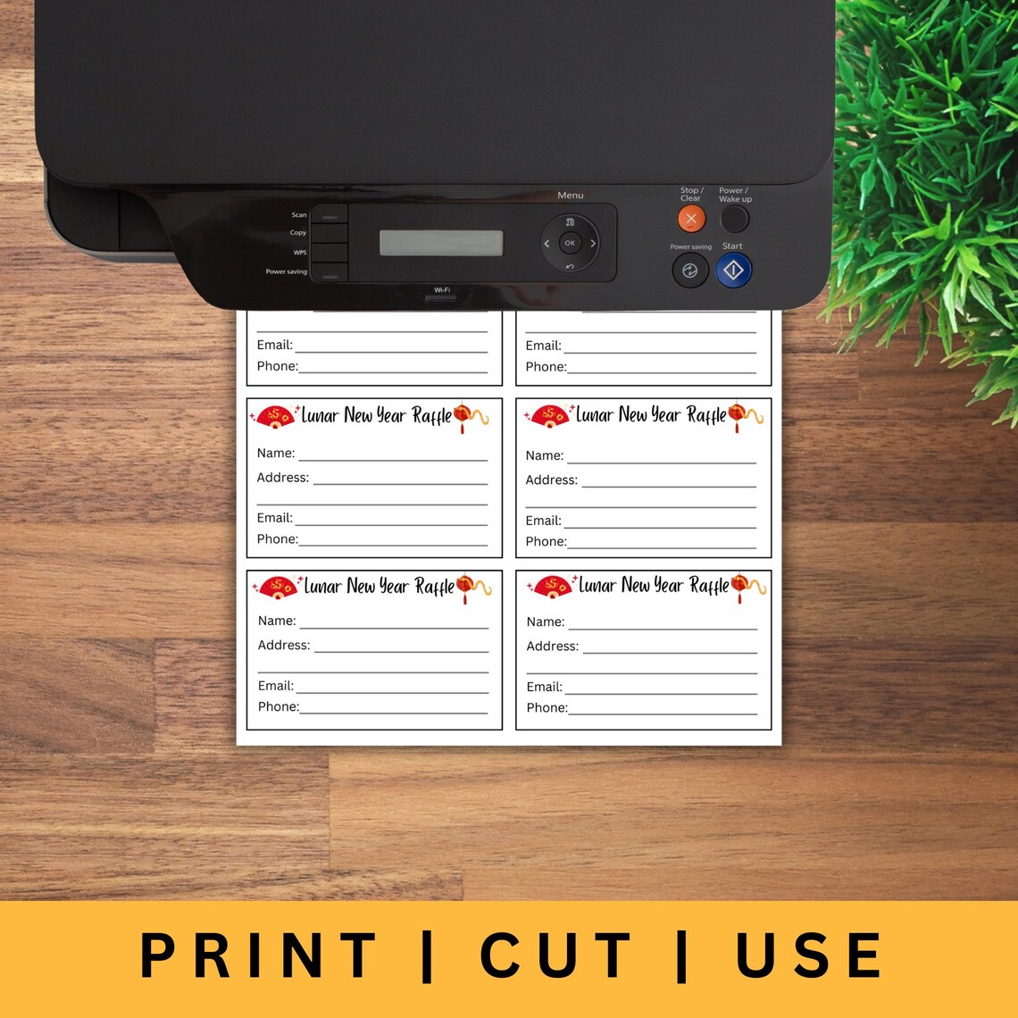 Printable Lunar New Year Raffle Tickets, Chinese New Year Fundraising ...