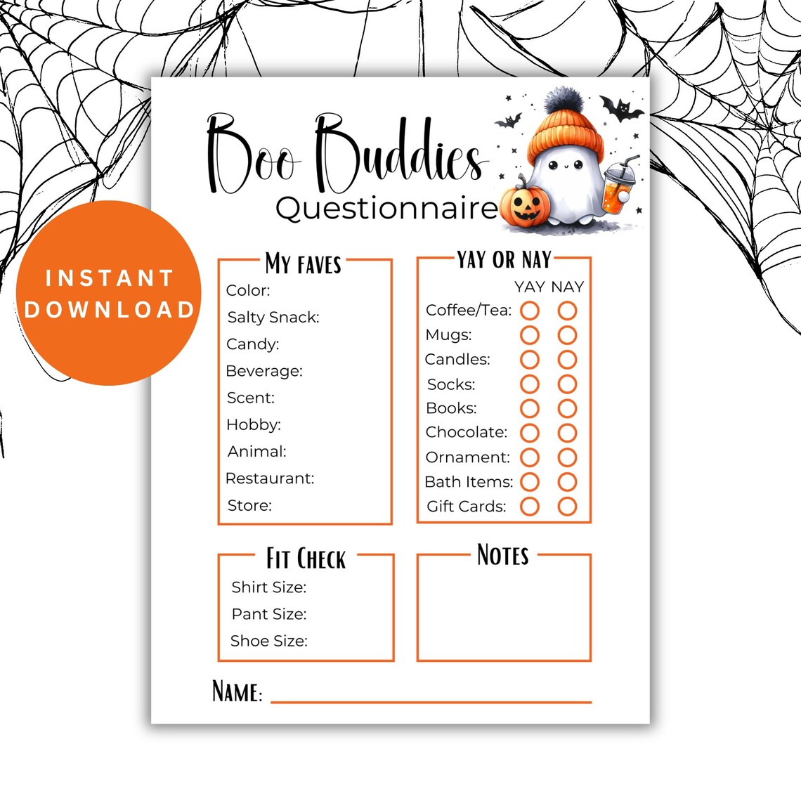 Printable Boo Buddy Questionnaire With Bonus You've Been Booed Gift ...