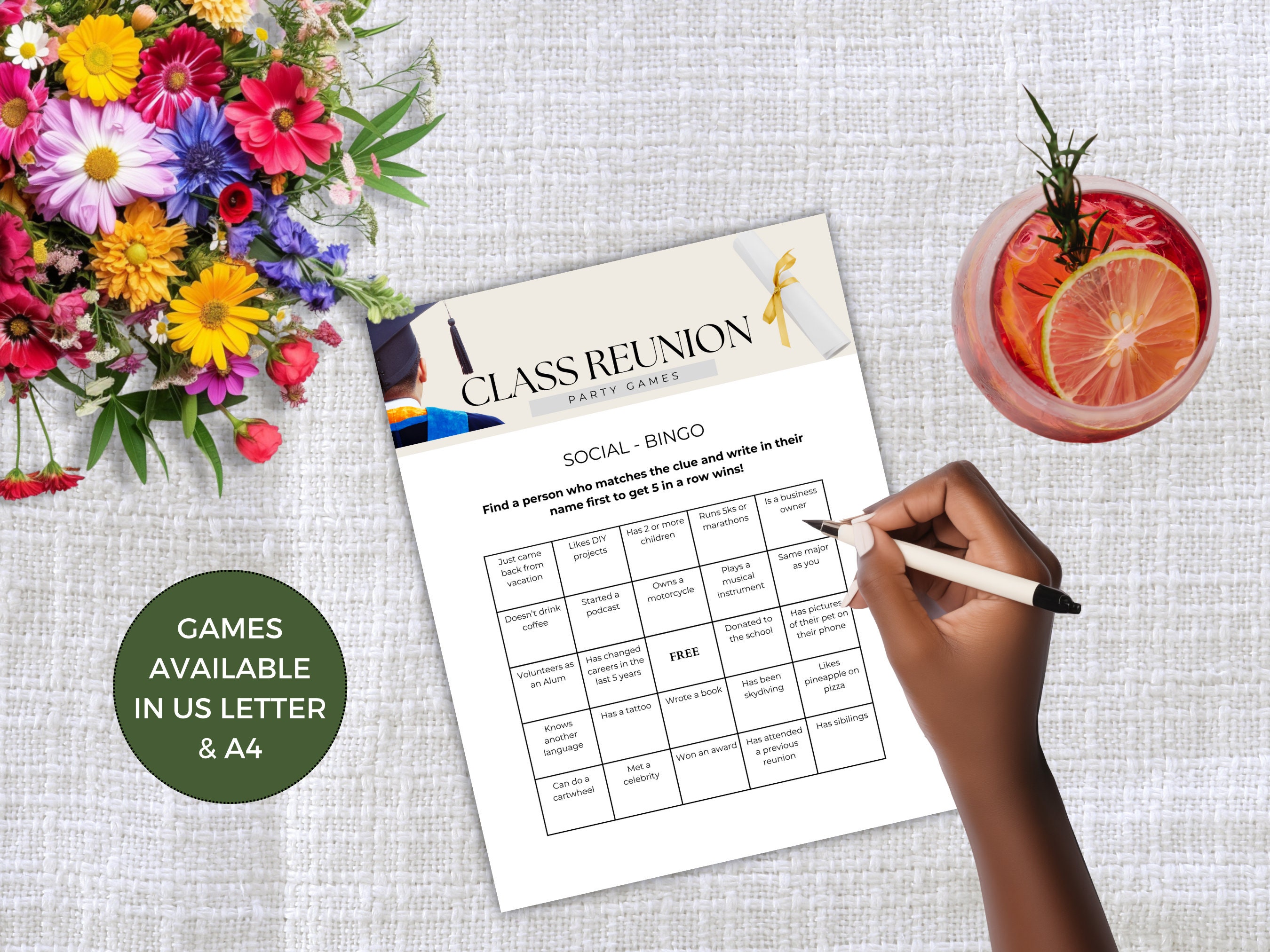 Printable Class Reunion Games, Reunion Party Game, High School Reunion ...