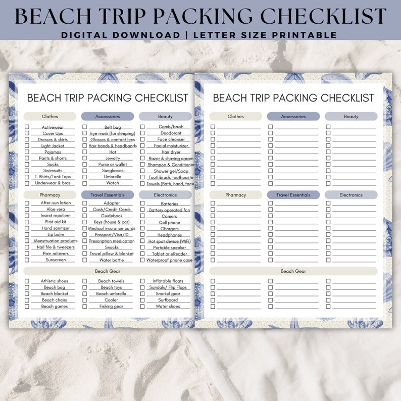 Printable Family Beach Vacation Packing Checklist for All Your Travel ...