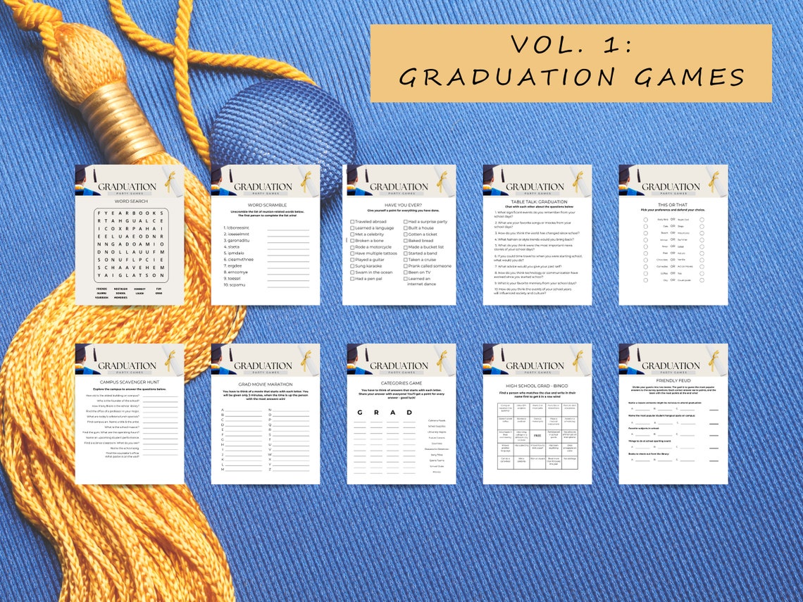 Celebrate Graduation With Our Graduation Party Games Bundle Class of ...