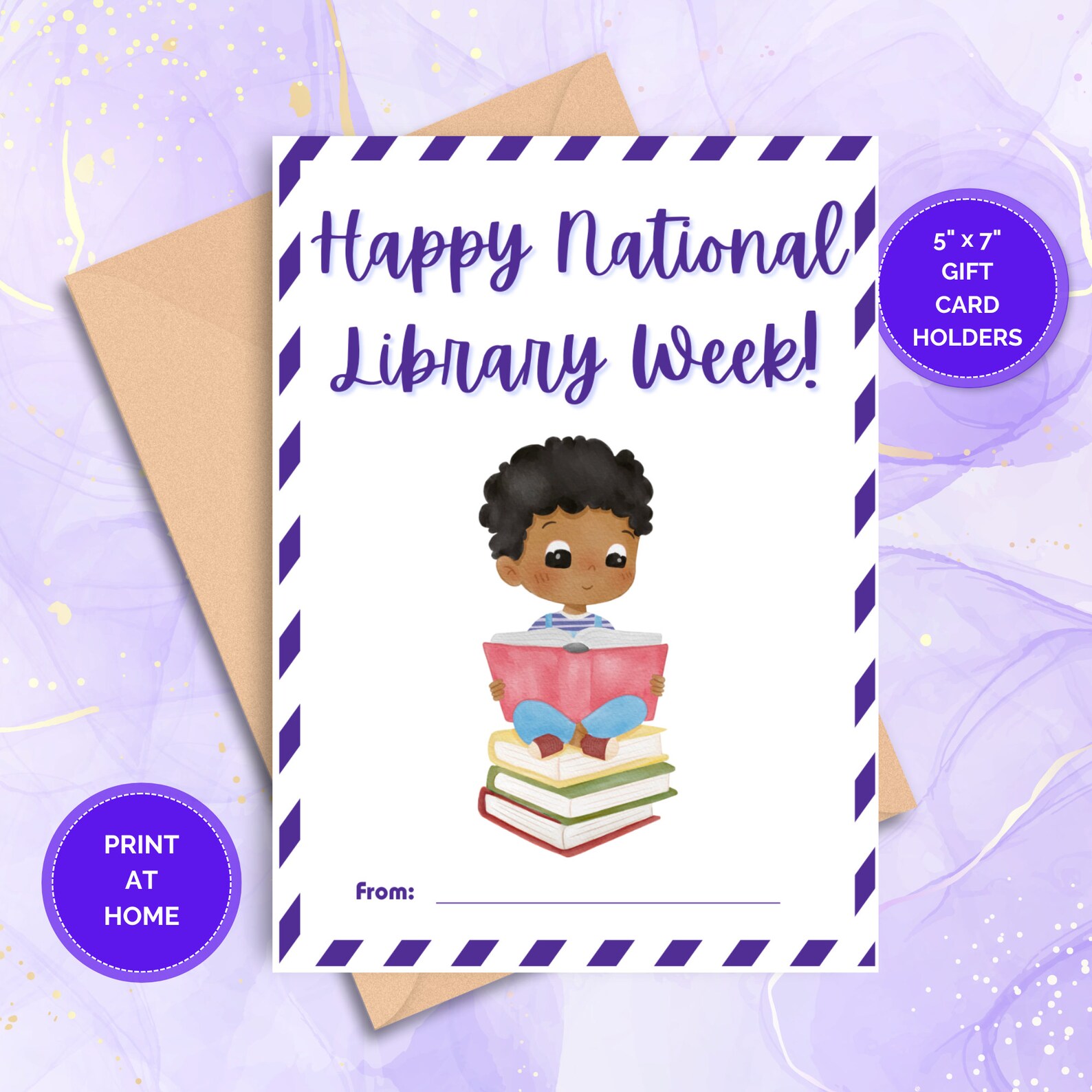 Printable Librarian Appreciation Gift Card Holder, National Library ...