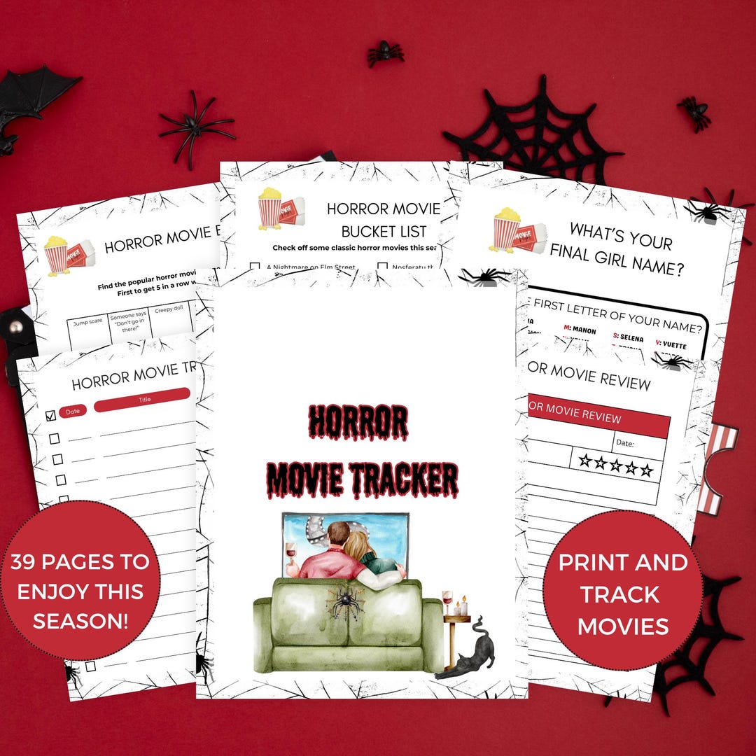 Scary Printable Horror Movie Review Journal With Bonus Halloween Bingo ...