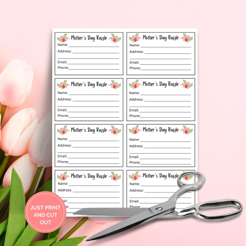 Printable Mothers Day Raffle Ticket Template, Mothering Sunday ...