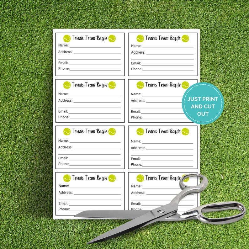 Editable Tennis Raffle Ticket Template, Fundraising Event, School PTO ...