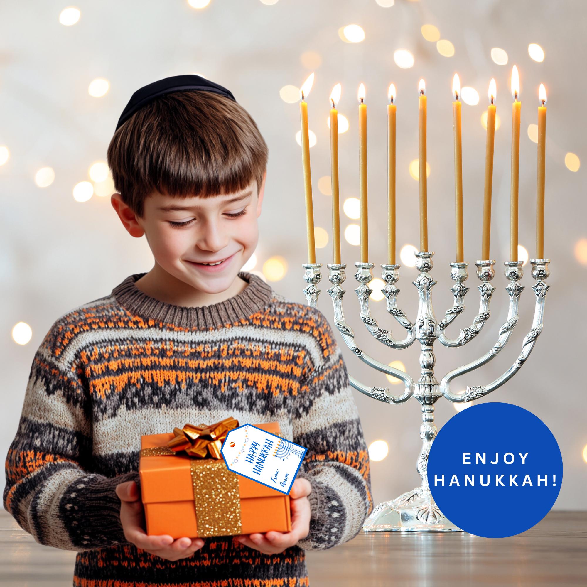 Editable Hanukkah Gift Tags for Hanukkah Party, Jewish Holiday Gifts ...
