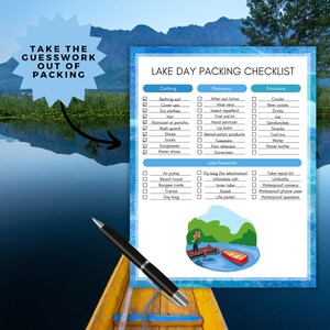Printable Lake Day Packing Checklist for All Your Travel Essentials - Etsy