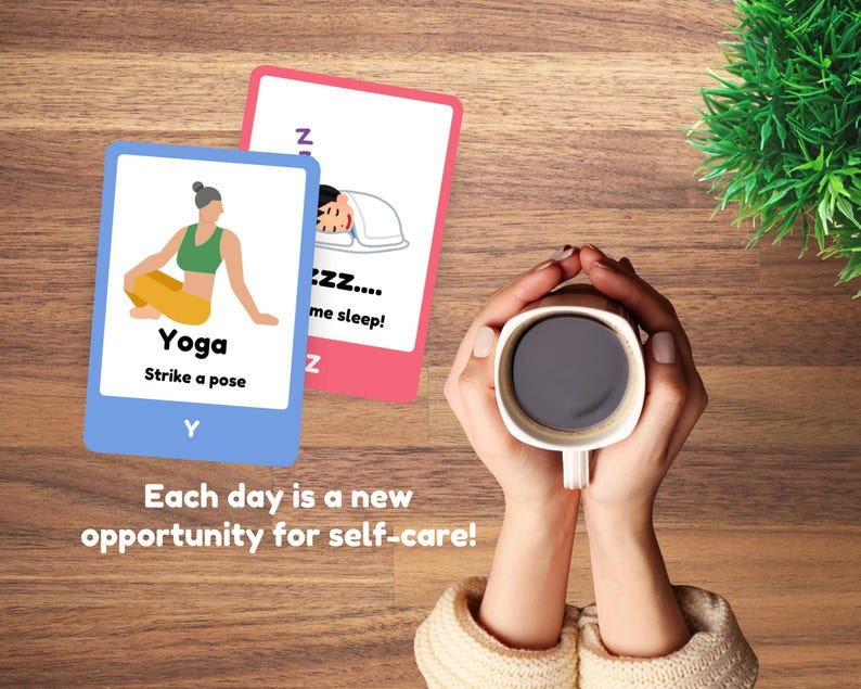 Printable A-Z Self Care Flashcards for Kids or Adults, Wellness ...